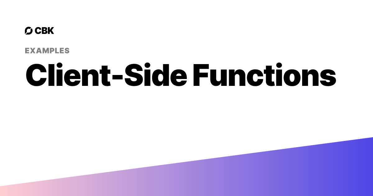 Client-Side Functions | AI ChatBot