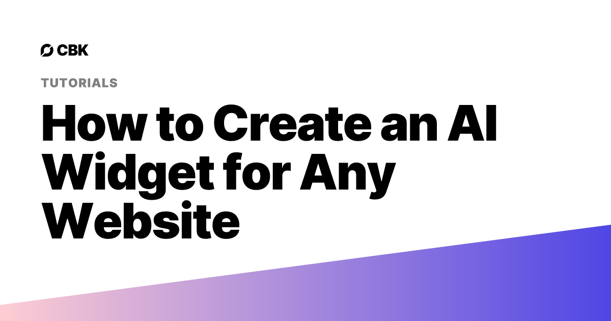 How to Create an AI Widget for Any Website