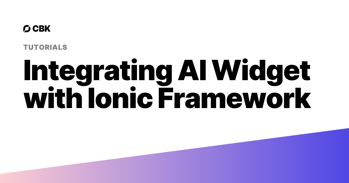 Integrating AI Widget with Ionic Framework